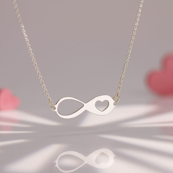 Buy/Send Infinity Heart Silver Polish Pendant Necklace Online | IGP ...