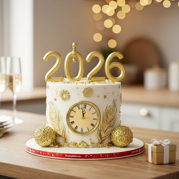 New Year Gold Countdown Cake: Gift/Send Fresh Gifts Online JVS1437212 ...