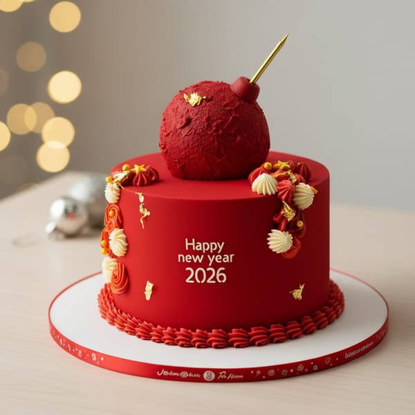 Buy/Send New Years Red Cracker Cake Online | IGP | JVS1437210