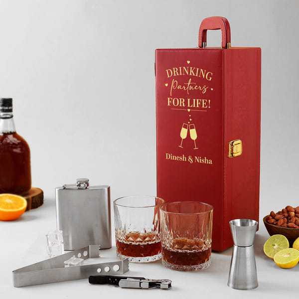 Buy/Send Personalized Drinking Partners For Life Bar Set Online | IGP ...