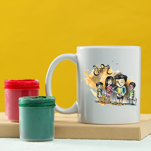 Buy/Send Personalized Mug with Holi Colors Online | IGP | J11081355