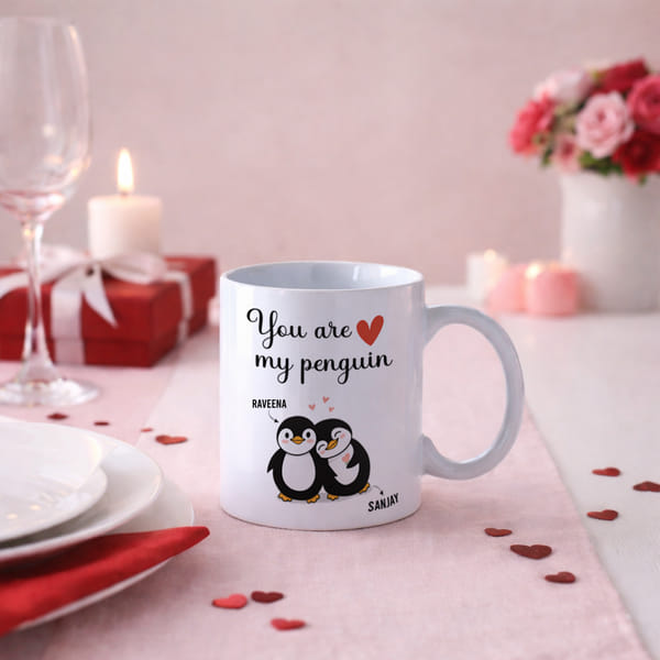 Buy/Send Personalized Penguin Love Mug For Valentine's Day Online | IGP ...
