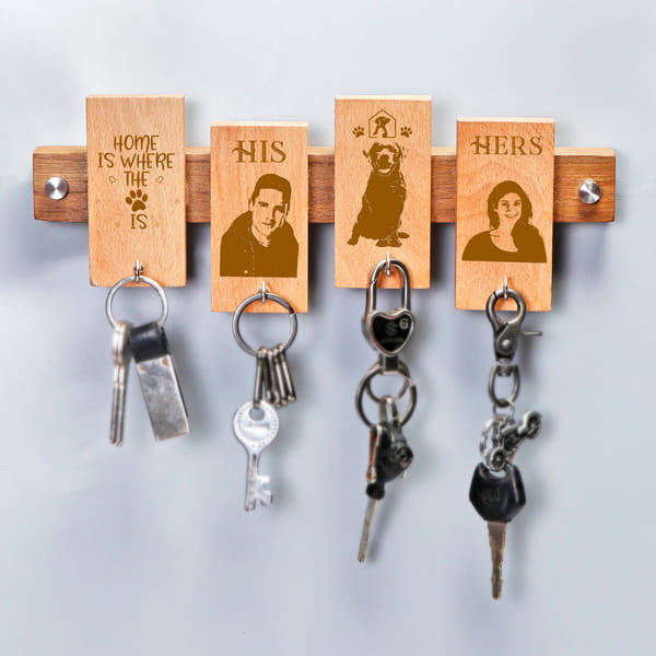 Pet Lover Personalized Wooden Key Holder: Gift/Send Home Gifts Online ...