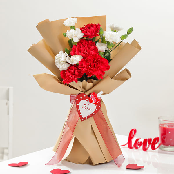 Buy/Send Radiant Love Carnations Bouquet Online | IGP | JVS1397995