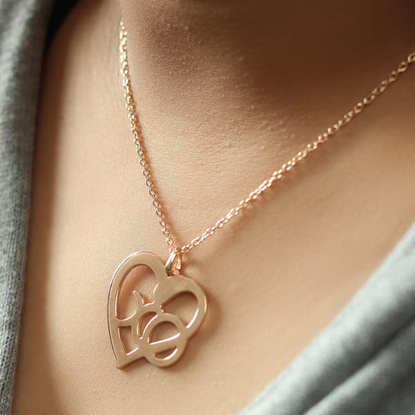 Buy/Send Rose Gold Finish Heart Shape Pendant Online | IGP | JVS1438648
