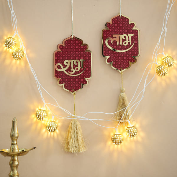Buy/Send Shubh Labh Toran & String Lights Online | IGP | JVS1361267