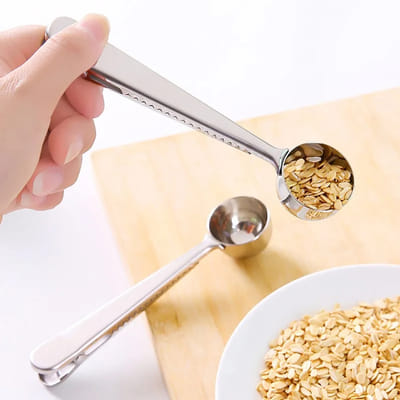 Buy/Send 2 In 1 Stainless Steel Spoon With Clip - Assorted - Single ...