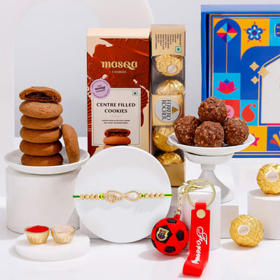 Champion Brother Trophy Rakhi Hamper: Gift/Send Gourmet Gifts Online ...