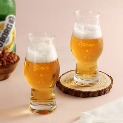Buy/Send Chug It Personalized Beer Glasses Set of 2 Online | IGP ...