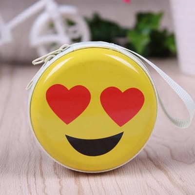 Buy/Send Earphone Case Round Tin Steel Zipper Assorted Design 1 Piece ...
