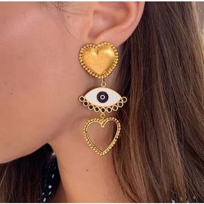 Buy/Send Earrings Evil Eye Love Gold Juju Joy Online | IGP | JVS1217161