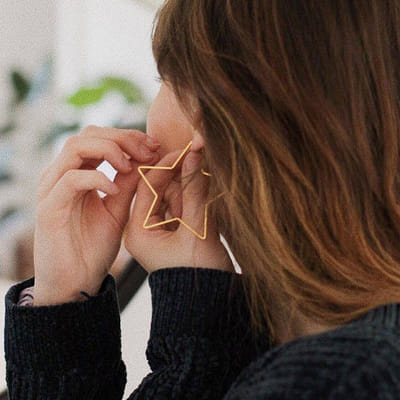 Buy/Send Earrings - Incomplete Star Hoop - Gold - Juju Joy Online | IGP ...