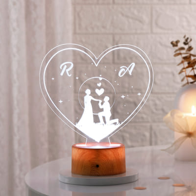 Buy/Send Evergreen Love Personalized LED Lamp - Wooden Finish Base ...