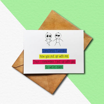 Buy/Send Greeting Card We Are Even Single Piece Online | IGP | JVS1233700