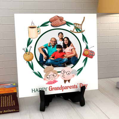 Happy Grandparents' Day Personalized Ceramic Tile with Stand: Gift/Send ...