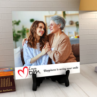 Love Mom Personalized Tile With Stand: Gift/Send Home Gifts Online ...