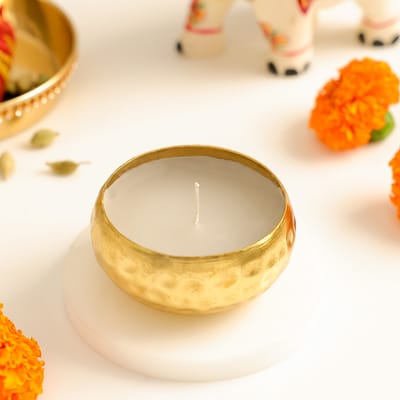 Buy/Send Metal Thathera Design Candle Online | IGP | JVS1423439