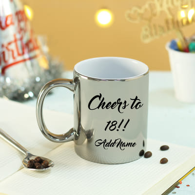 Officially Adulting Personalized Silver Mug: Gift/Send Personalized ...