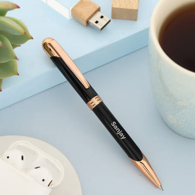 Buy/Send Personalized Black and Rose Gold Ball Pen Online | IGP ...