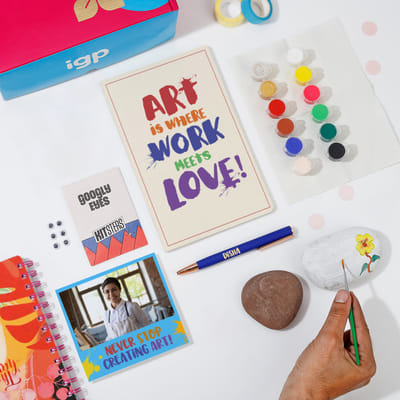 Personalized DIY Pebble Painting Kit Hamper: Gift/Send Home and Living ...