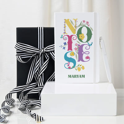 Send Personalized Floral Notebook And Pen Combo Online, Same Day ...