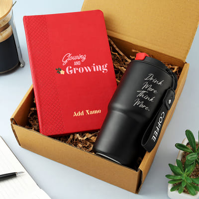 Buy/Send Personalized Notebook N Black Tumbler Gift Combo Online | IGP ...