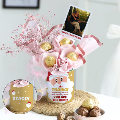 Buy/Send Personalized Secret Santa Chocolate Mug Arrangement Online ...