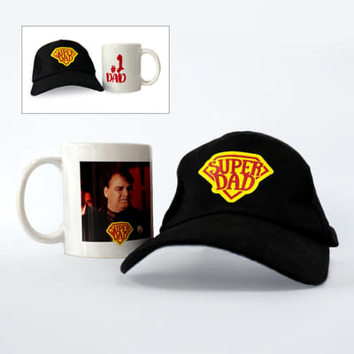 Buy/Send Personalized Super Dad Cap And Mug Combo Online | IGP | JVS1412431