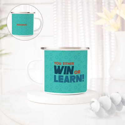 Send Personalized Win Or Learn Enamel Mug Online, Same Day Delivery in ...