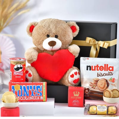 Buy/Send Plushie Love And Gourmet Treats Hamper Online | IGP | JVS1426016