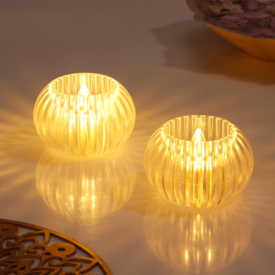 Buy/Send Radiant Glow LED Crystal Tealights - Set Of 2 Online | IGP ...